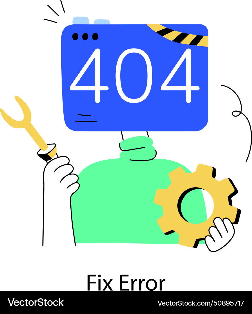 Fix error Royalty Free Vector Image - VectorStock
