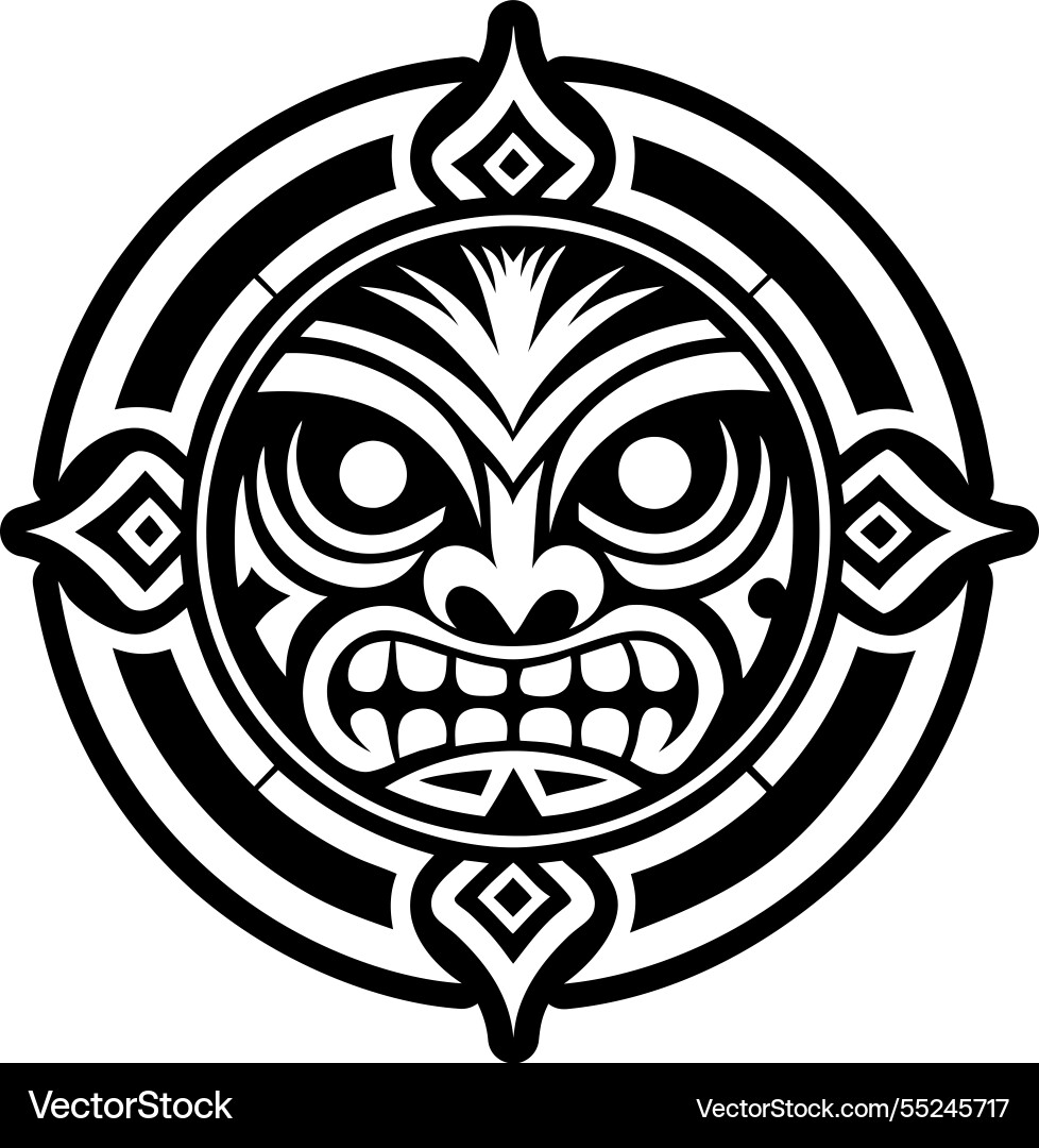 Moko symbol icon in glyph style Royalty Free Vector Image