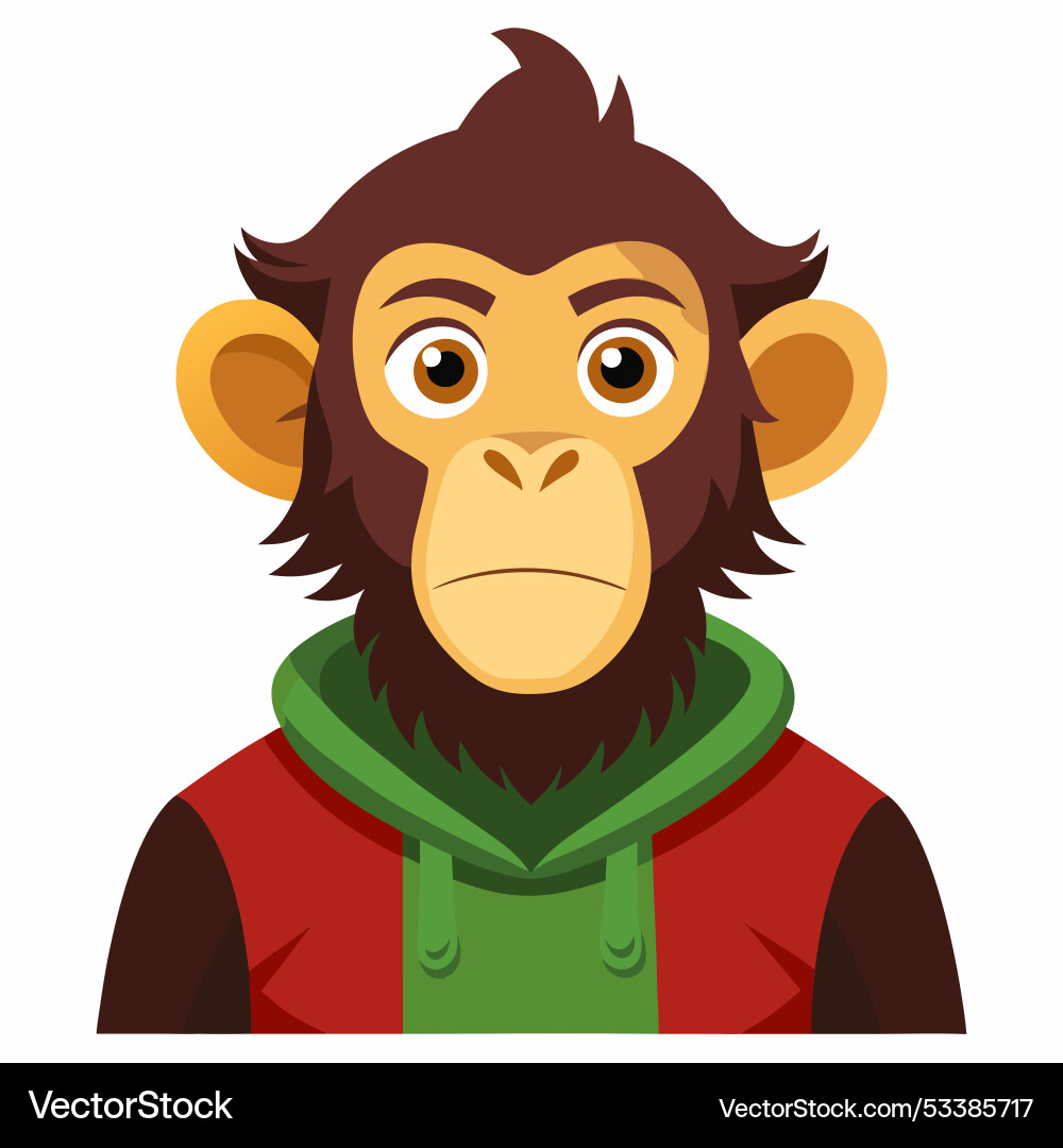 Print handsome monkey clipart Royalty Free Vector Image