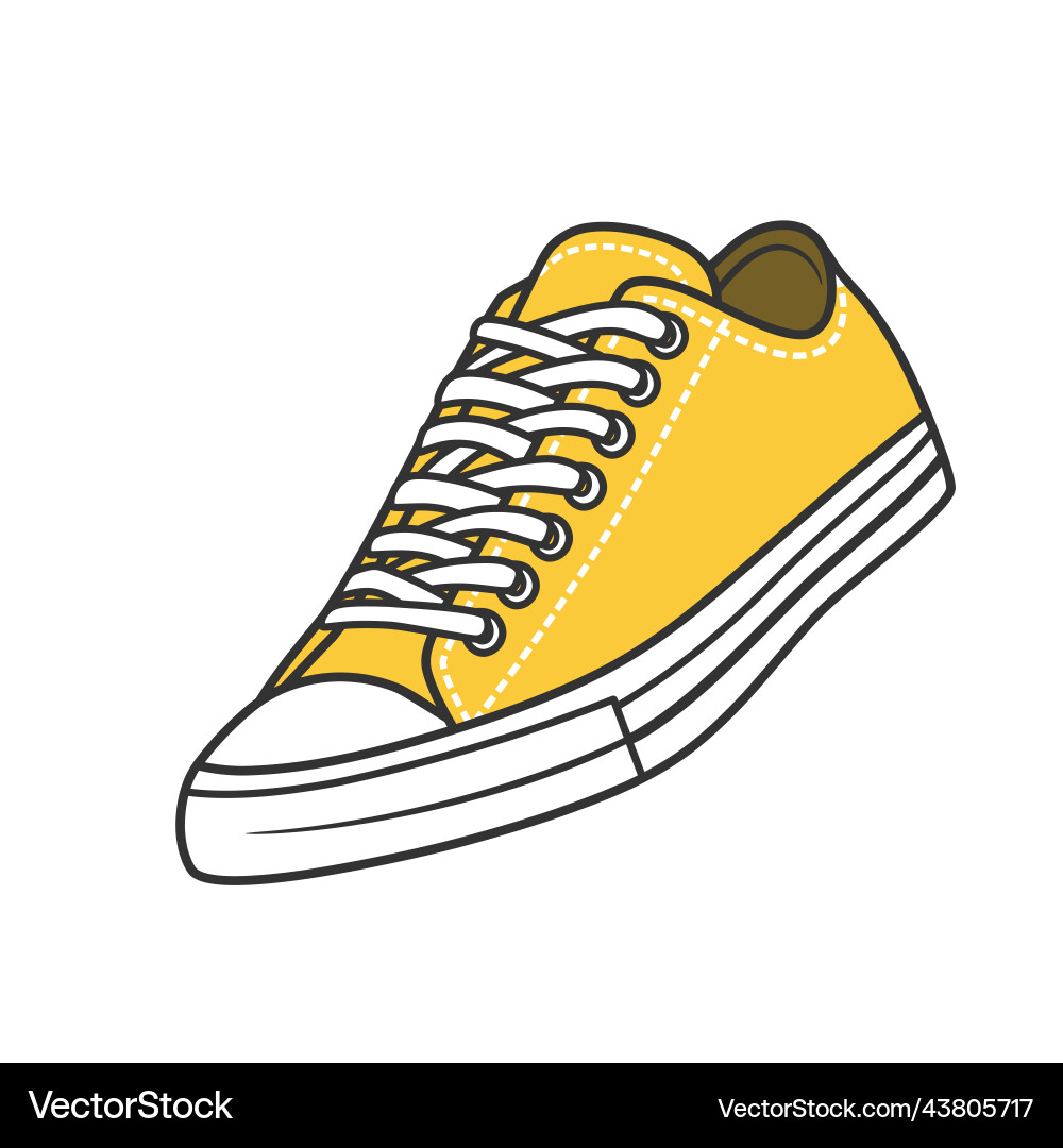 Sneakers shoes with color Royalty Free Vector Image