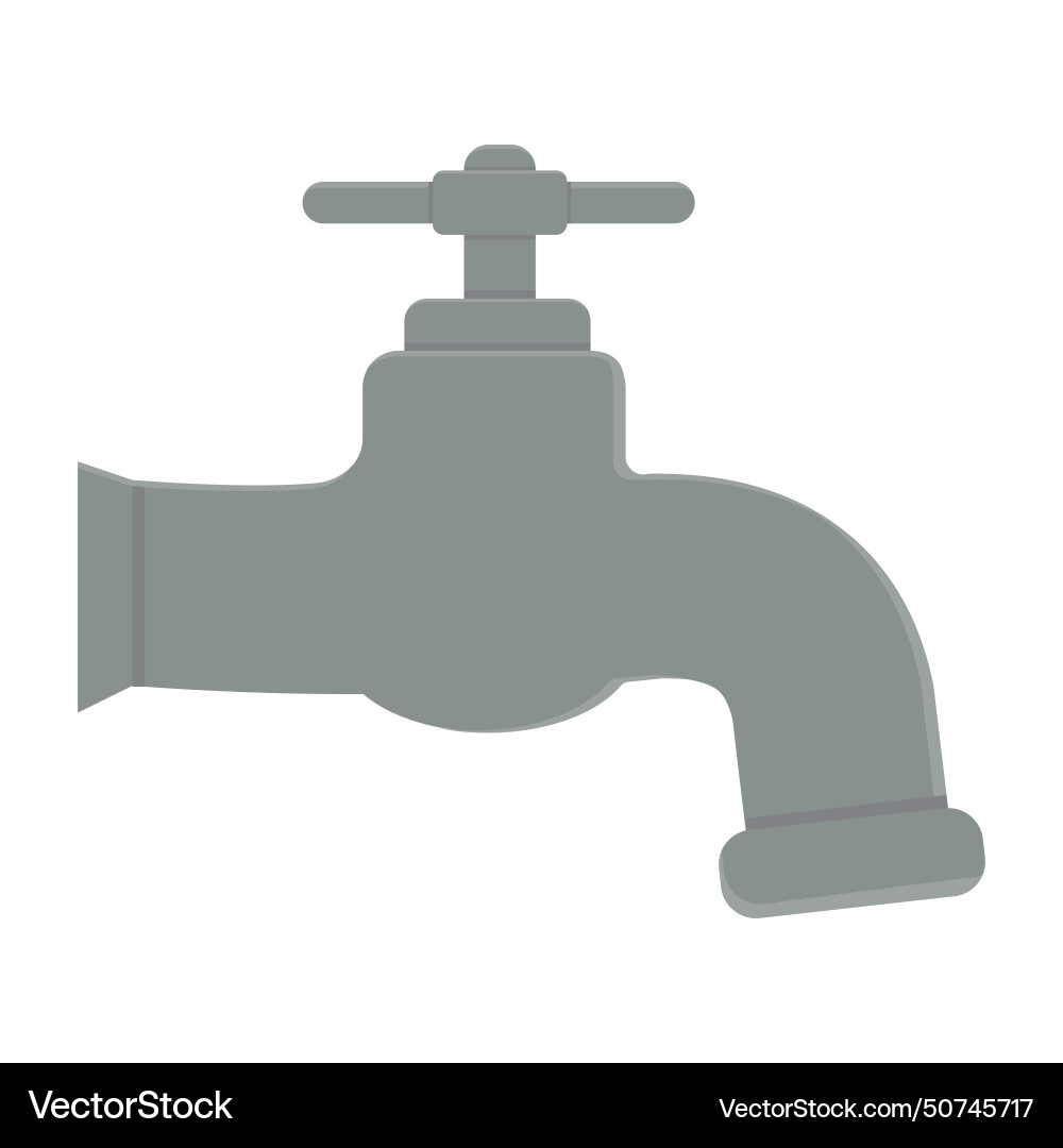 Water tap with falling drop isolated on white Vector Image