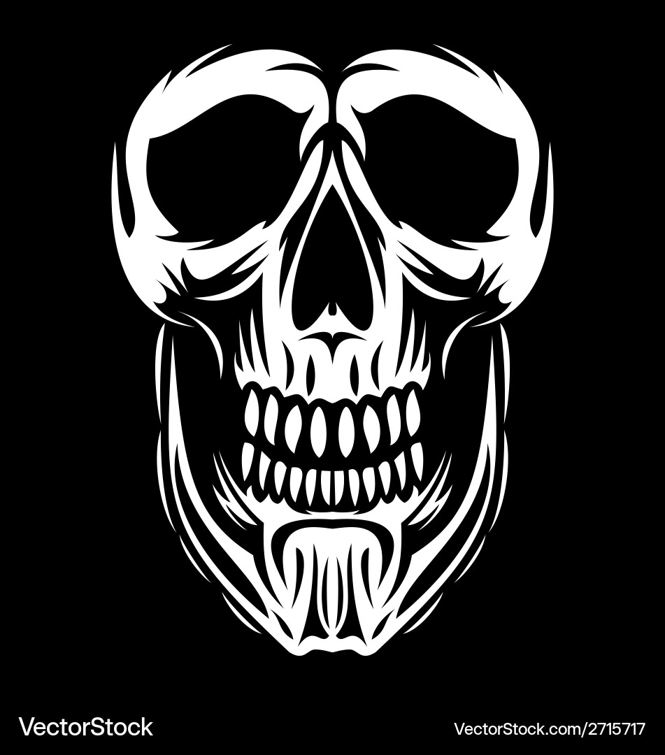 White skull face Royalty Free Vector Image - VectorStock
