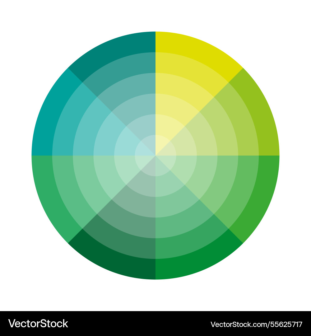 Yellow green spectrum artistic hue wheel gradient Vector Image