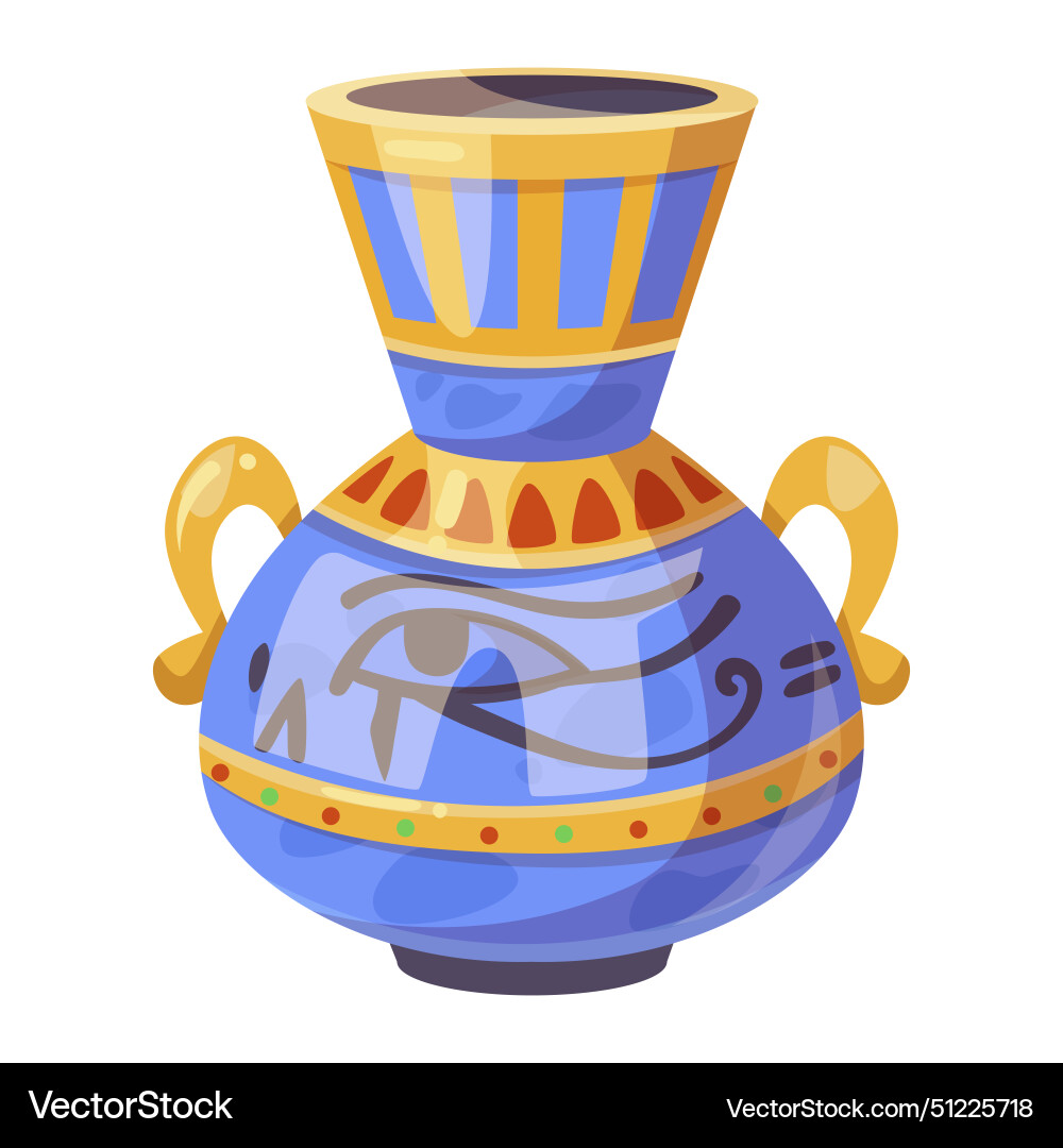 Colorful ancient egyptian amphora Royalty Free Vector Image