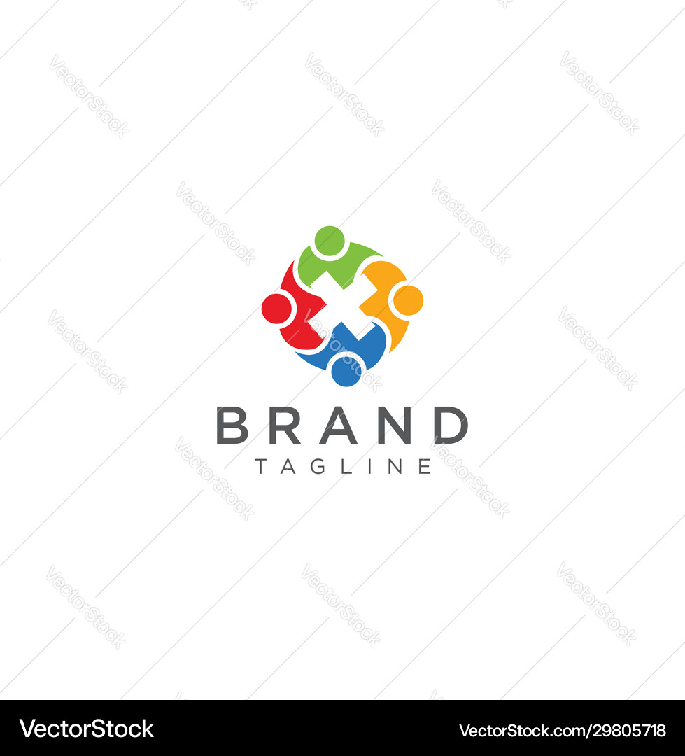 Community teamwork group logo colorful design Vector Image