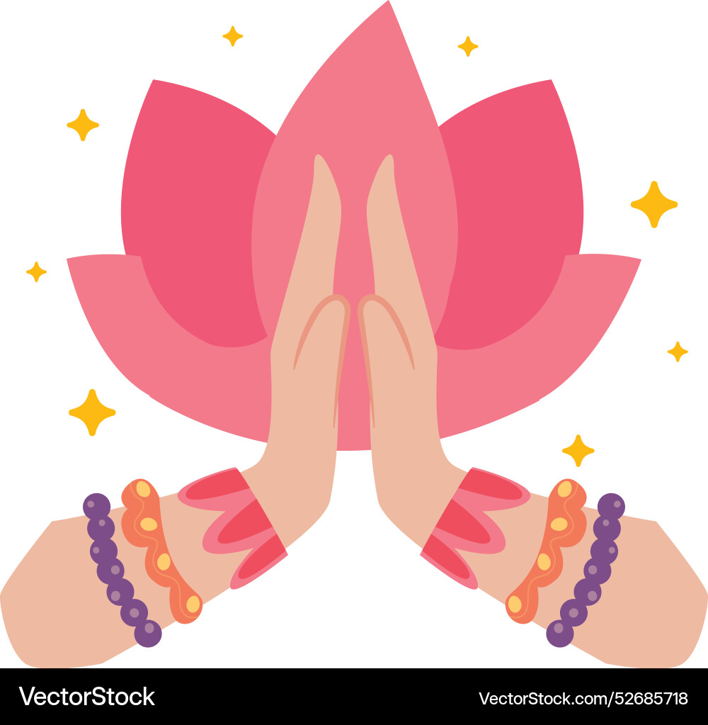 Indian welcome namaste hands Royalty Free Vector Image