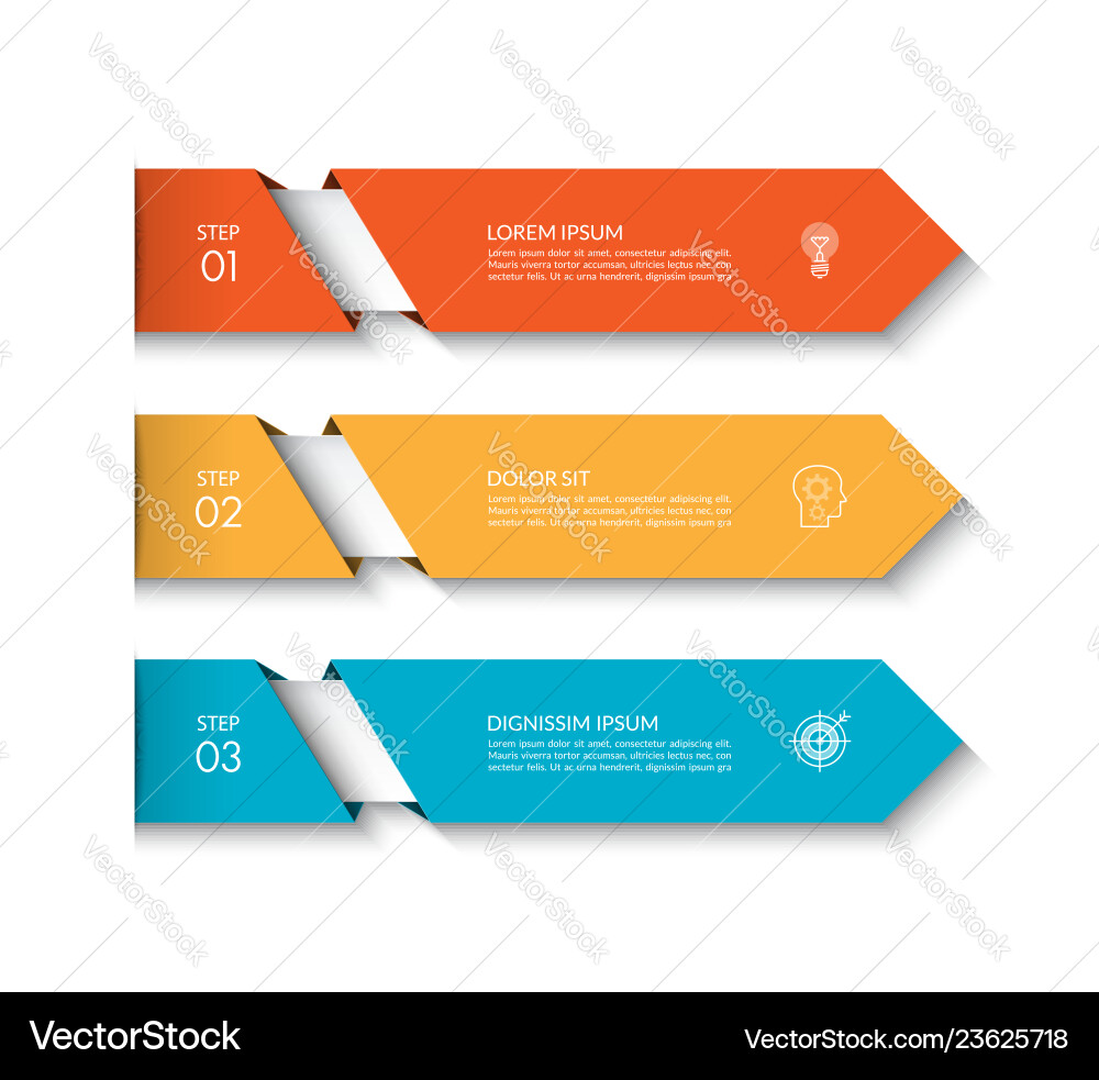 Infographic template with 3 arrows Royalty Free Vector Image