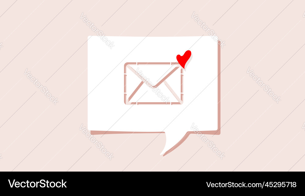 Love letter or email with heart shape symbol Vector Image