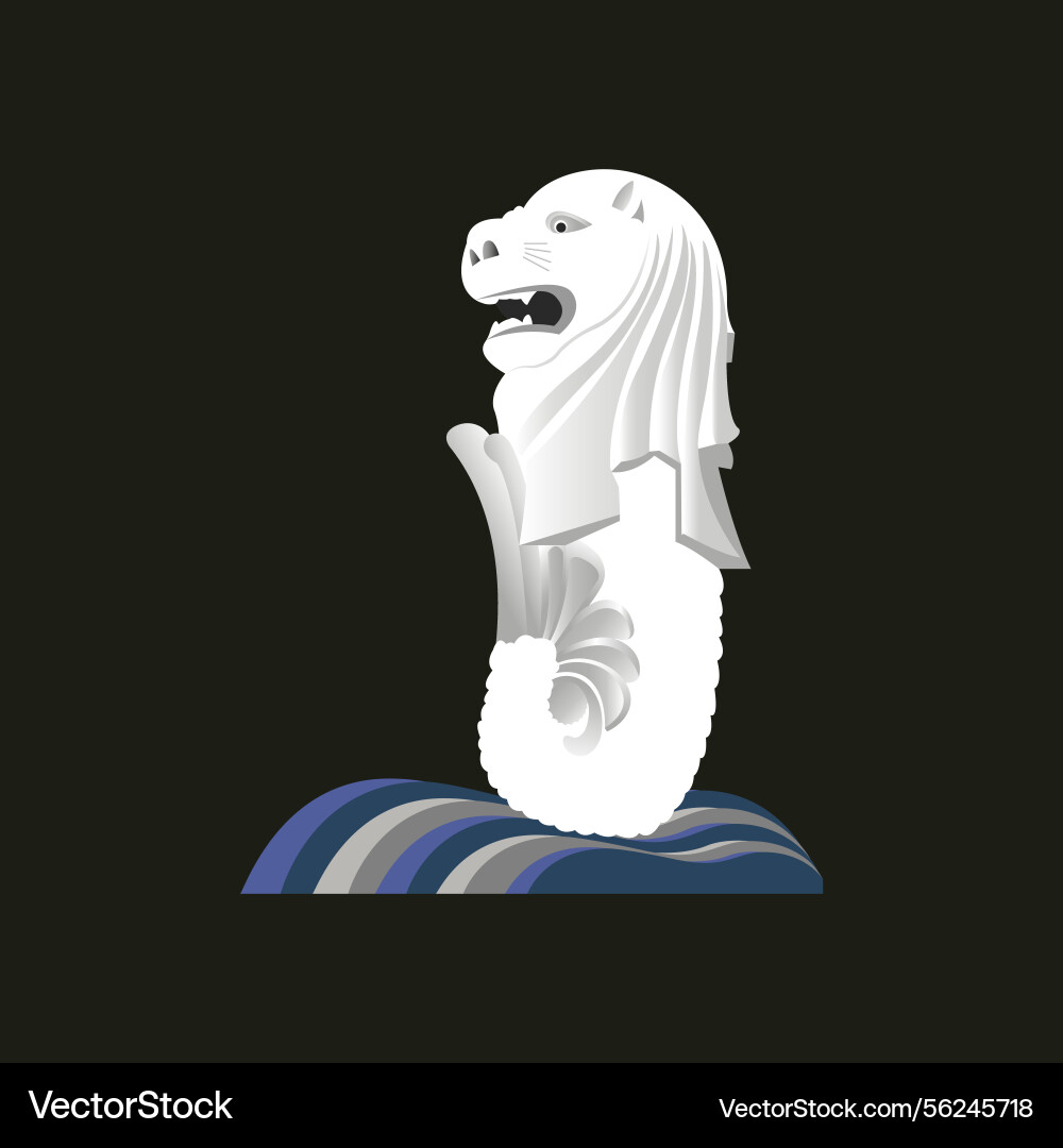 Merlion isolated icon Royalty Free Vector Image