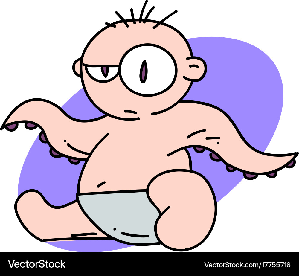 Mutant baby Royalty Free Vector Image - VectorStock