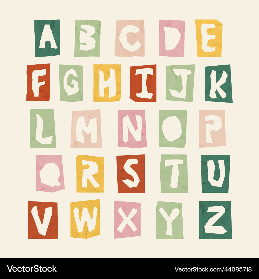 Paper Cut Alphabet Set - Typography Royalty Free Vector