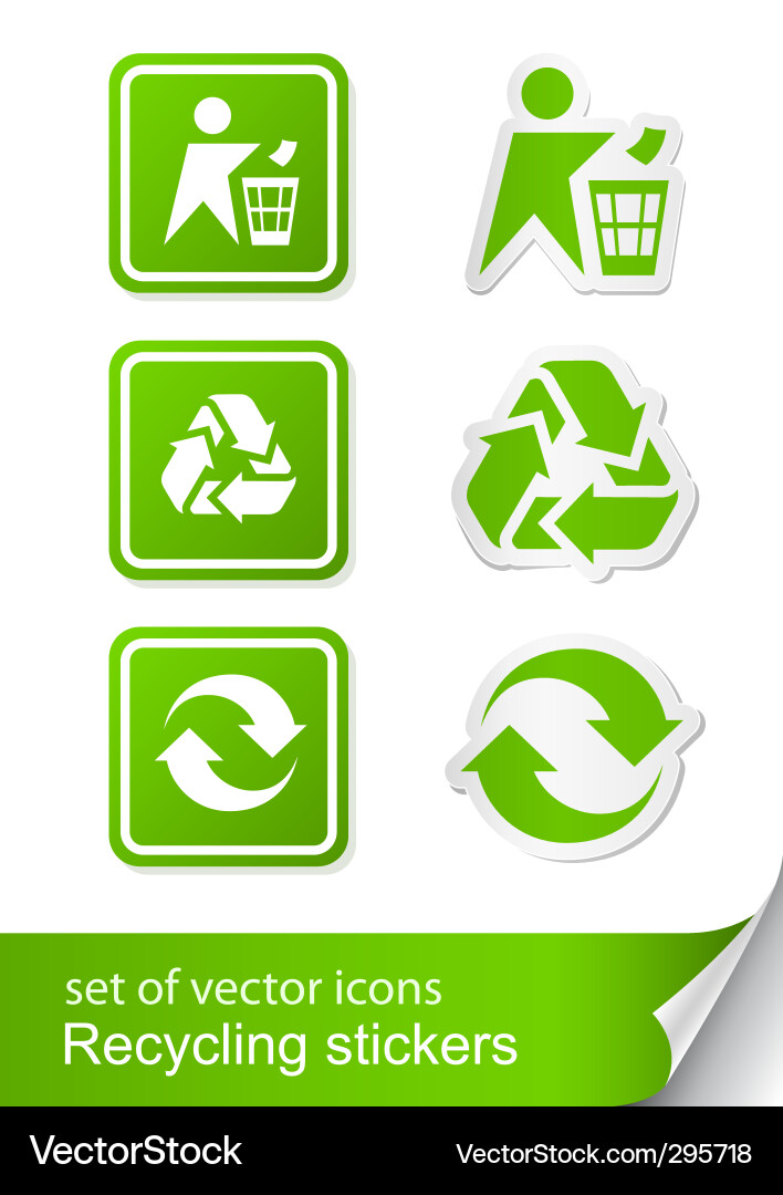 Recycling Icon Set - Circular Stickers Royalty Free Vector