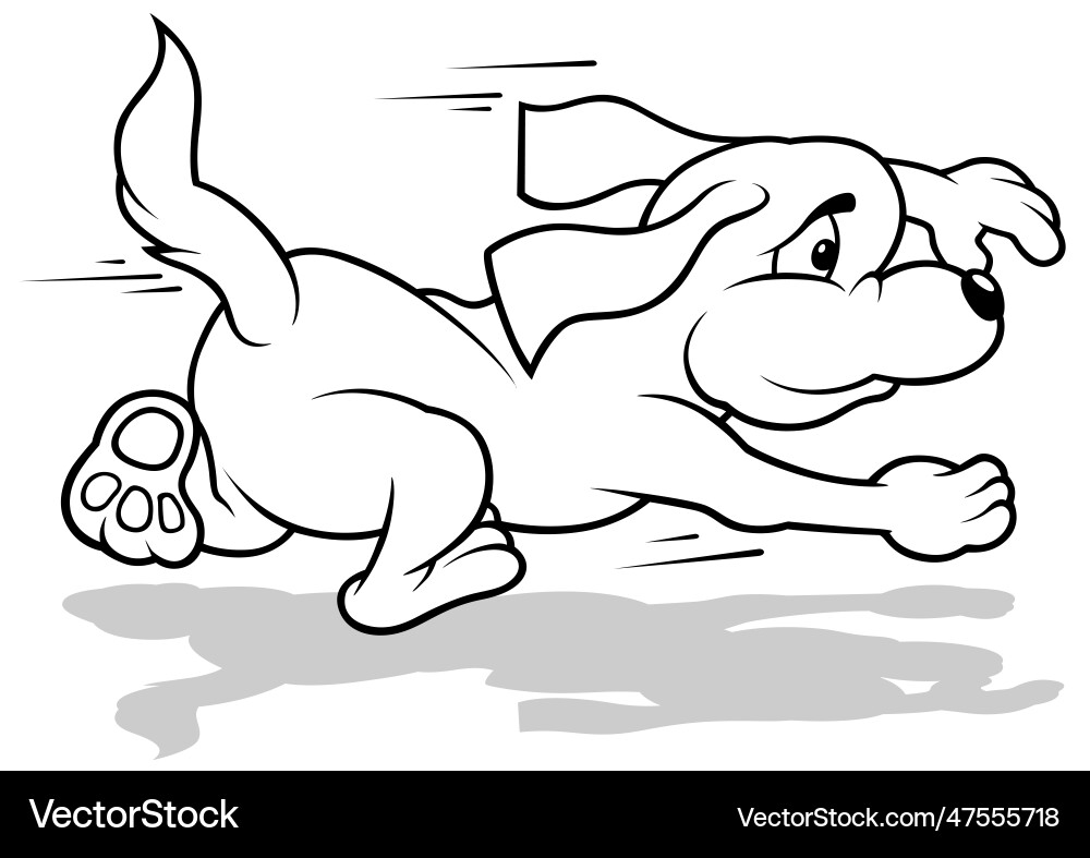 Running Dog Cartoon Royalty Free Vector Image - VectorStock