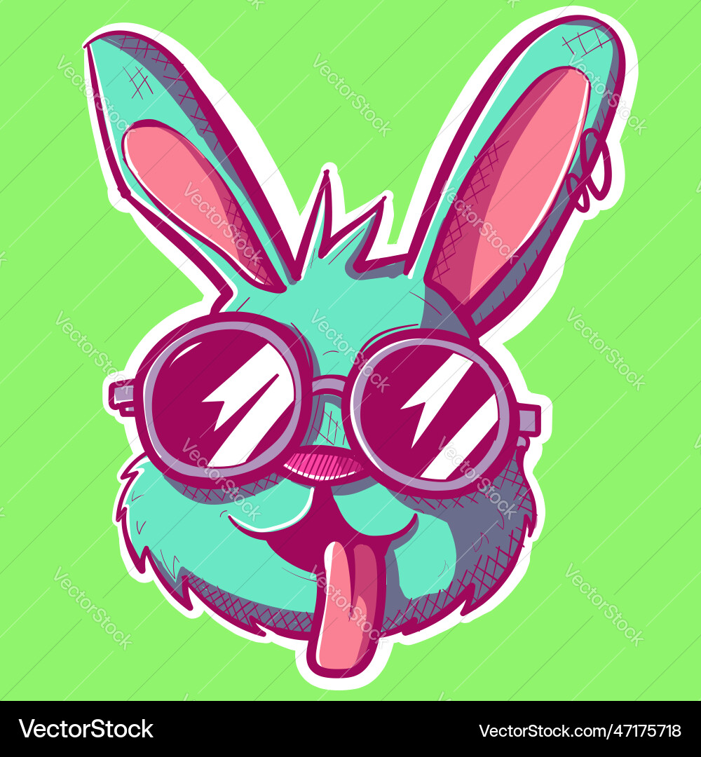 Silly bunny with sunglasses Royalty Free Vector Image