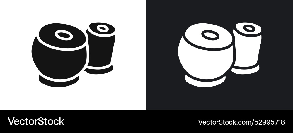 Tabla icon linear graphics set in black Royalty Free Vector