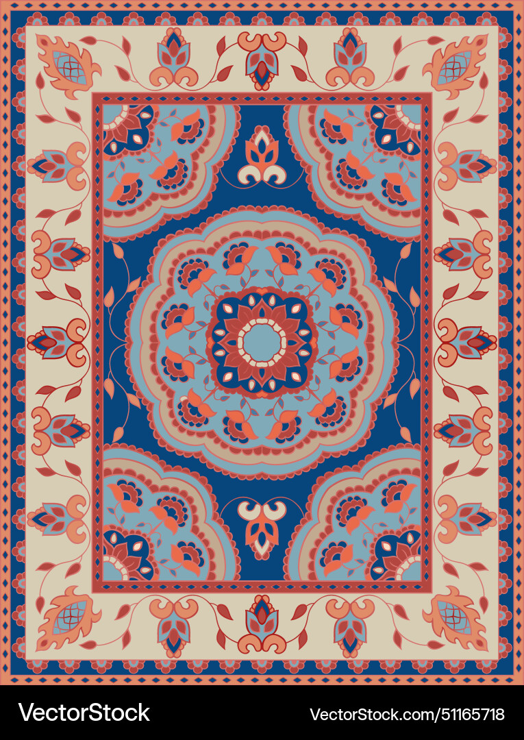 Vintage traditional carpet design Royalty Free Vector Image