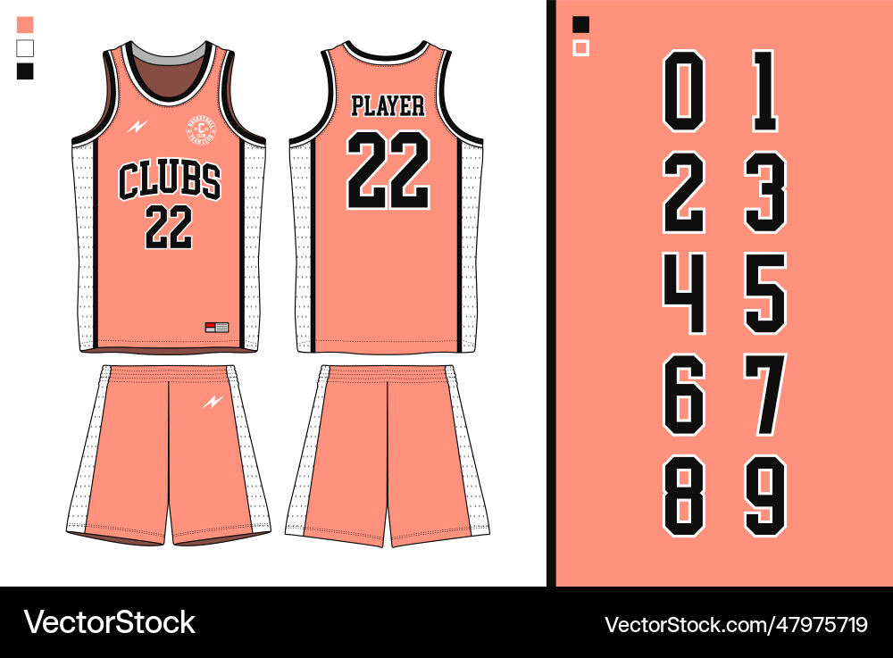 Basketball jersey mockup sketch Royalty Free Vector Image