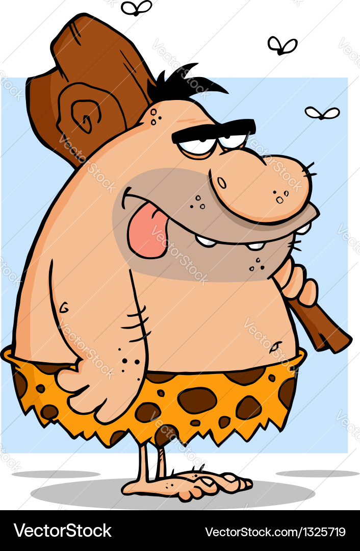 Caveman cartoon character Royalty Free Vector Image