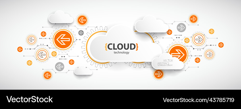 Cloud storage technology integrated digital web Vector Image