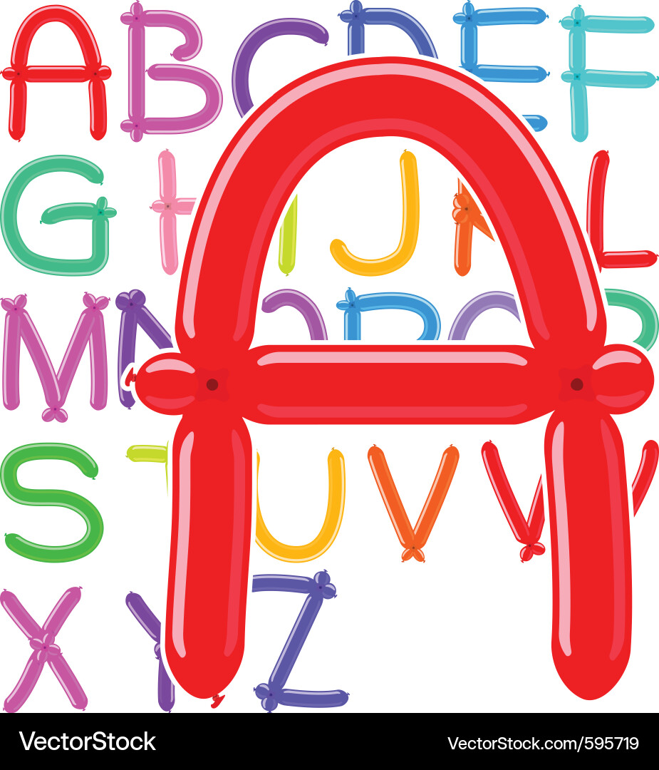 Colorful Alphabet Balloons Celebration Royalty Free Vector