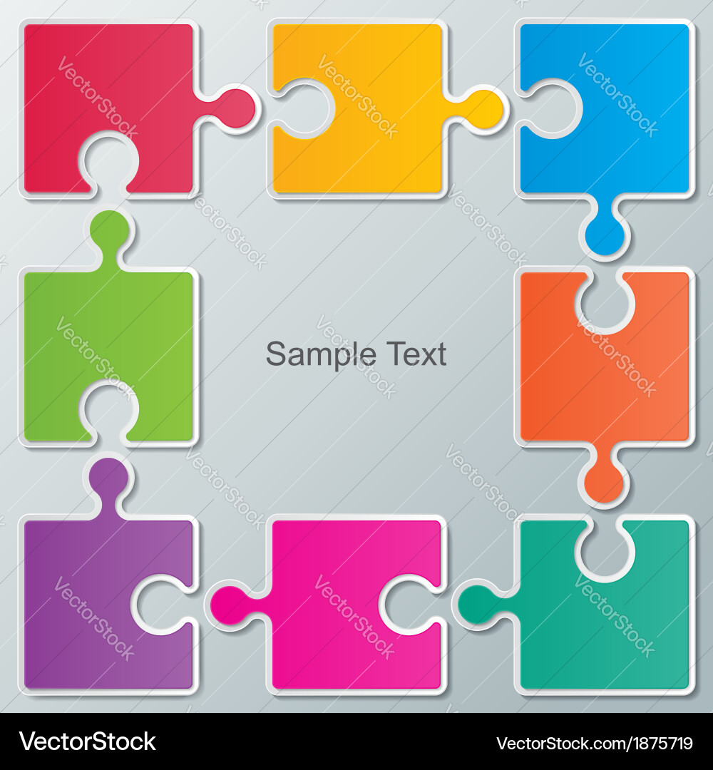 Colorful Paper Puzzle Templates Royalty Free Vector Image