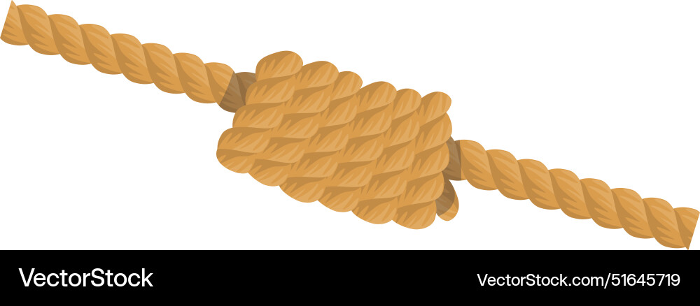 Detailed rope knot isolated Royalty Free Vector Image