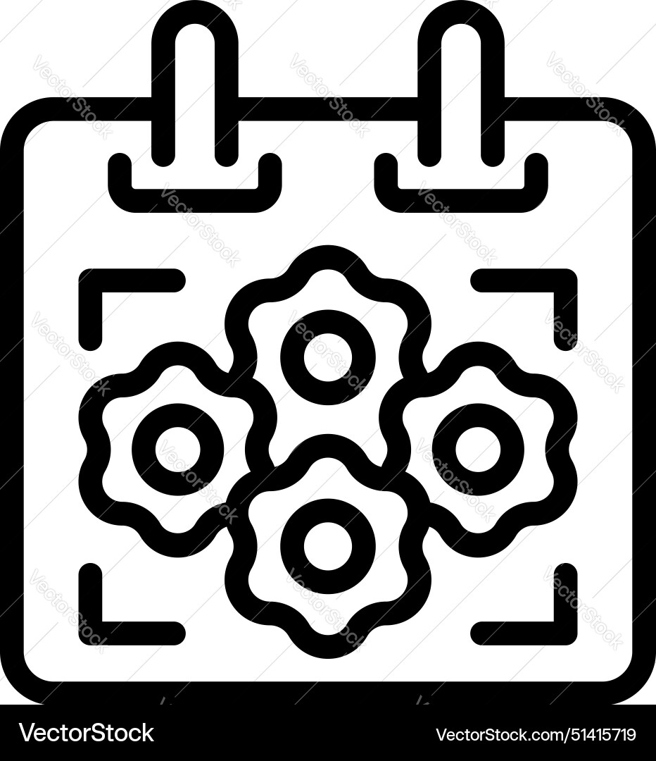 Digital calendar icon with flower motifs Vector Image