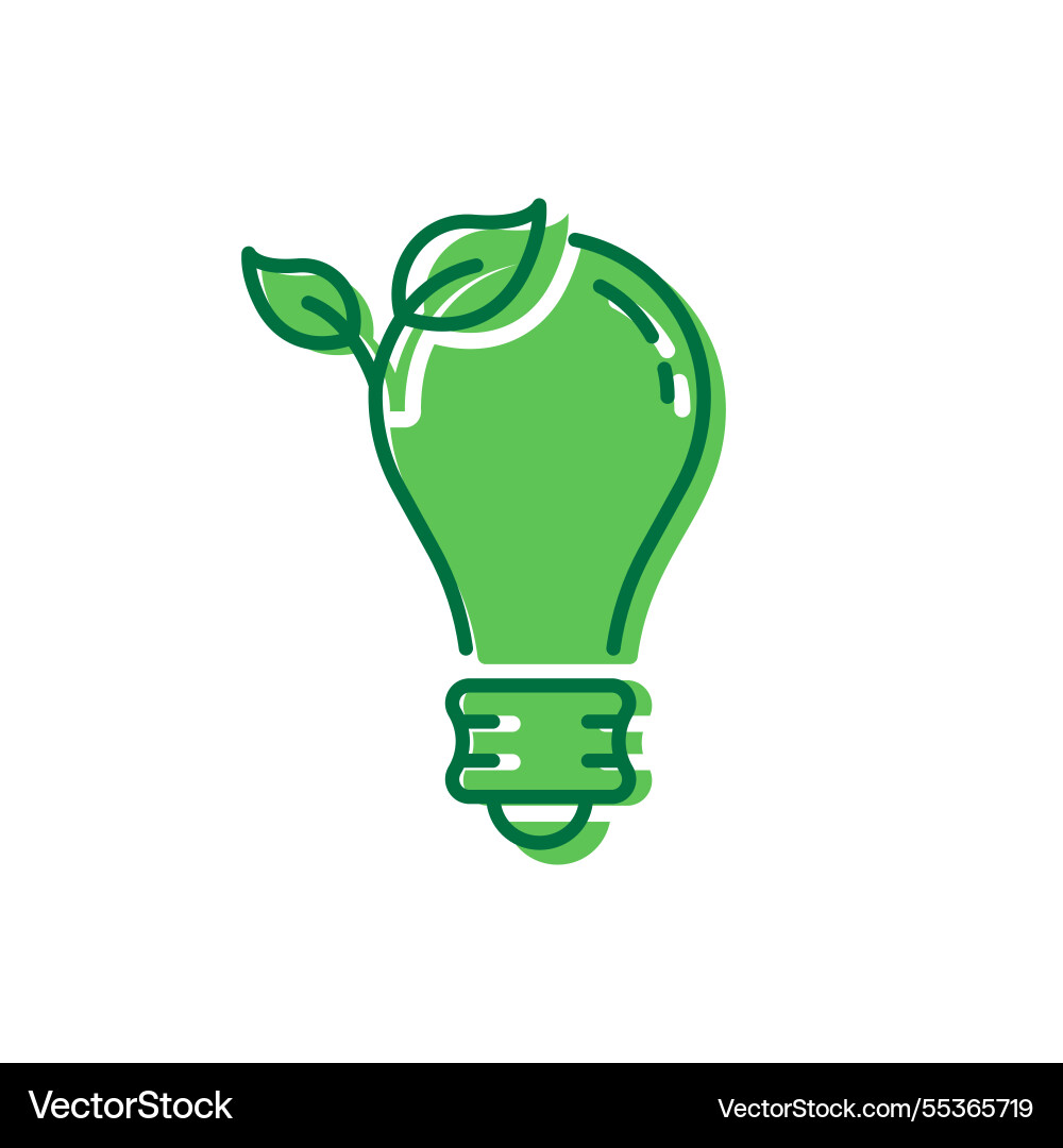 Ecological low-energy lightbulb icon ecology lamp Vector Image