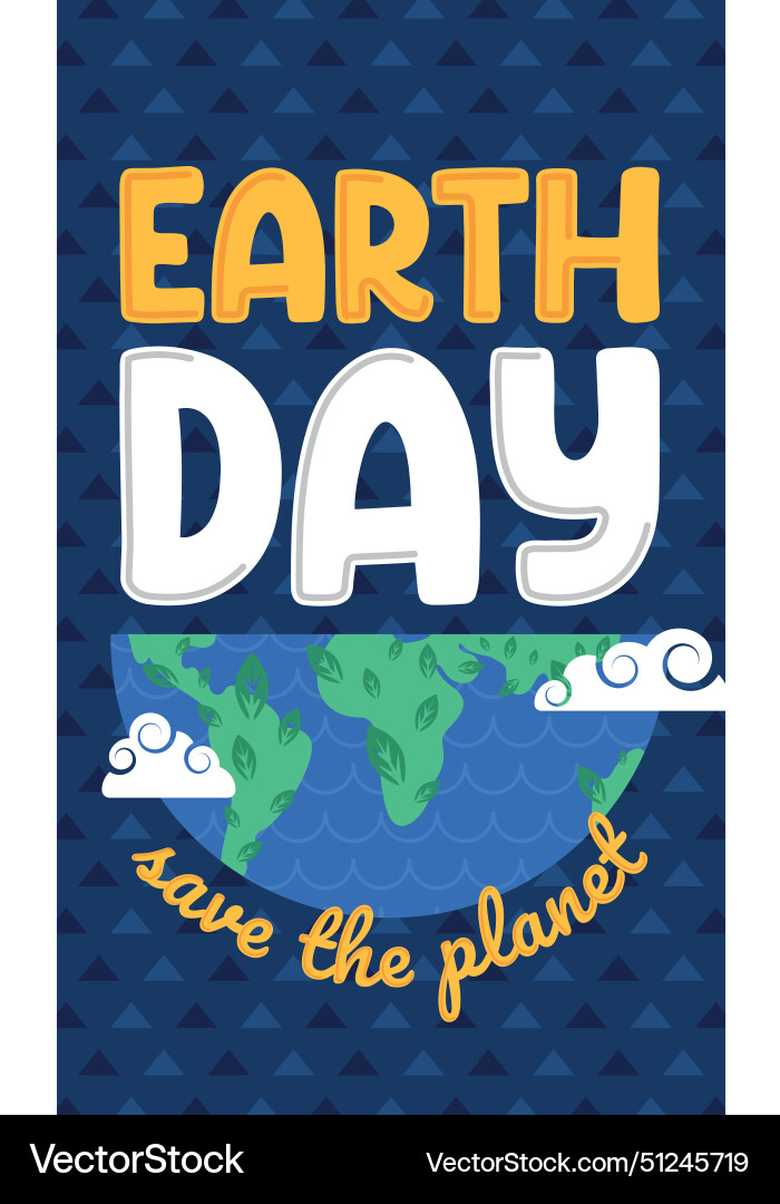 Geometric earth day card Royalty Free Vector Image