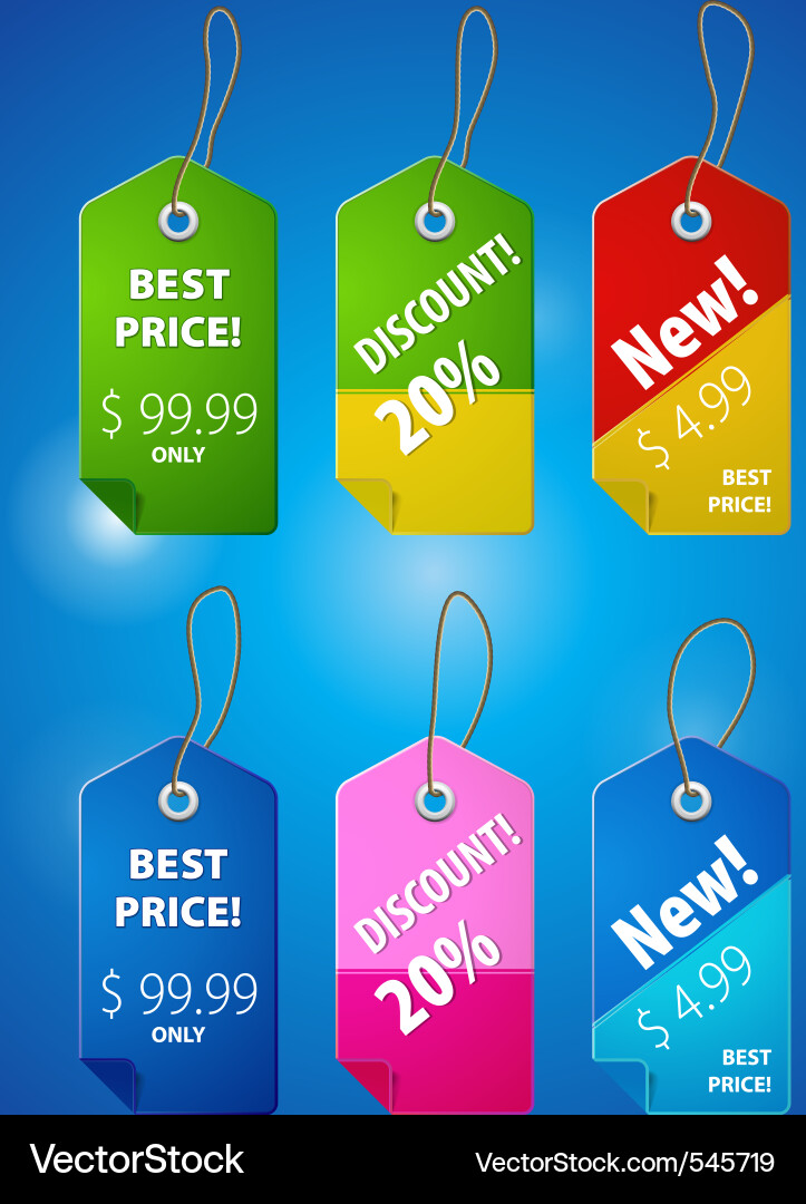 Price tab illutstraion Royalty Free Vector Image