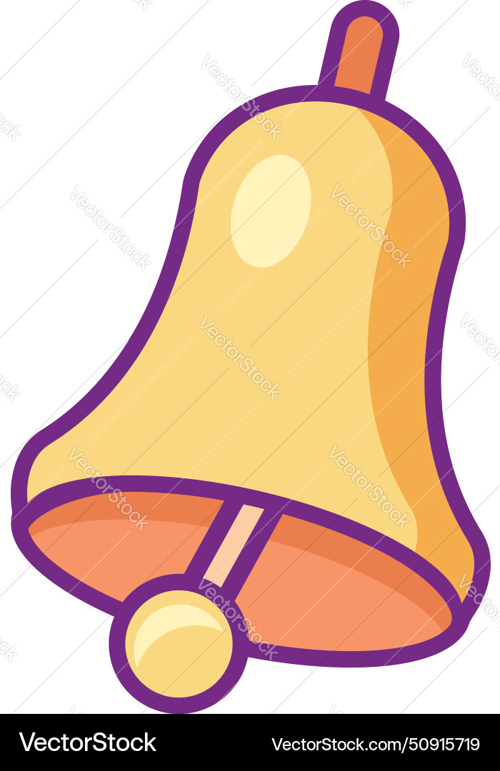 Ringing golden church bell icon Royalty Free Vector Image