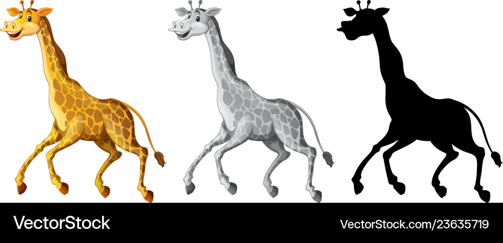 Set of giraffe character Royalty Free Vector Image