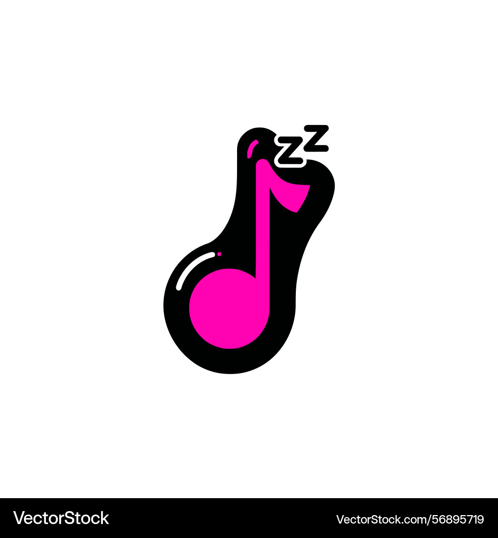 Sleeping cartoon music note character Royalty Free Vector