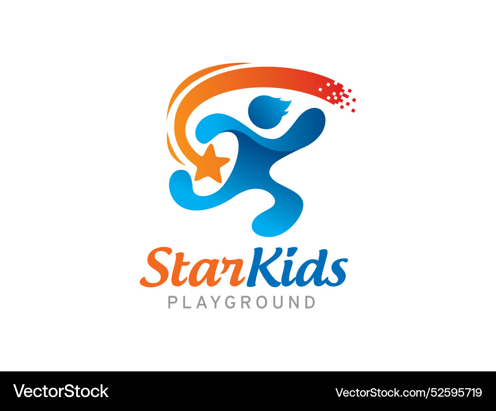 Star and kids logo symbol or icon template Vector Image