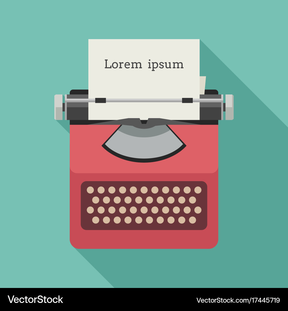 Typewriter flat icon Royalty Free Vector Image