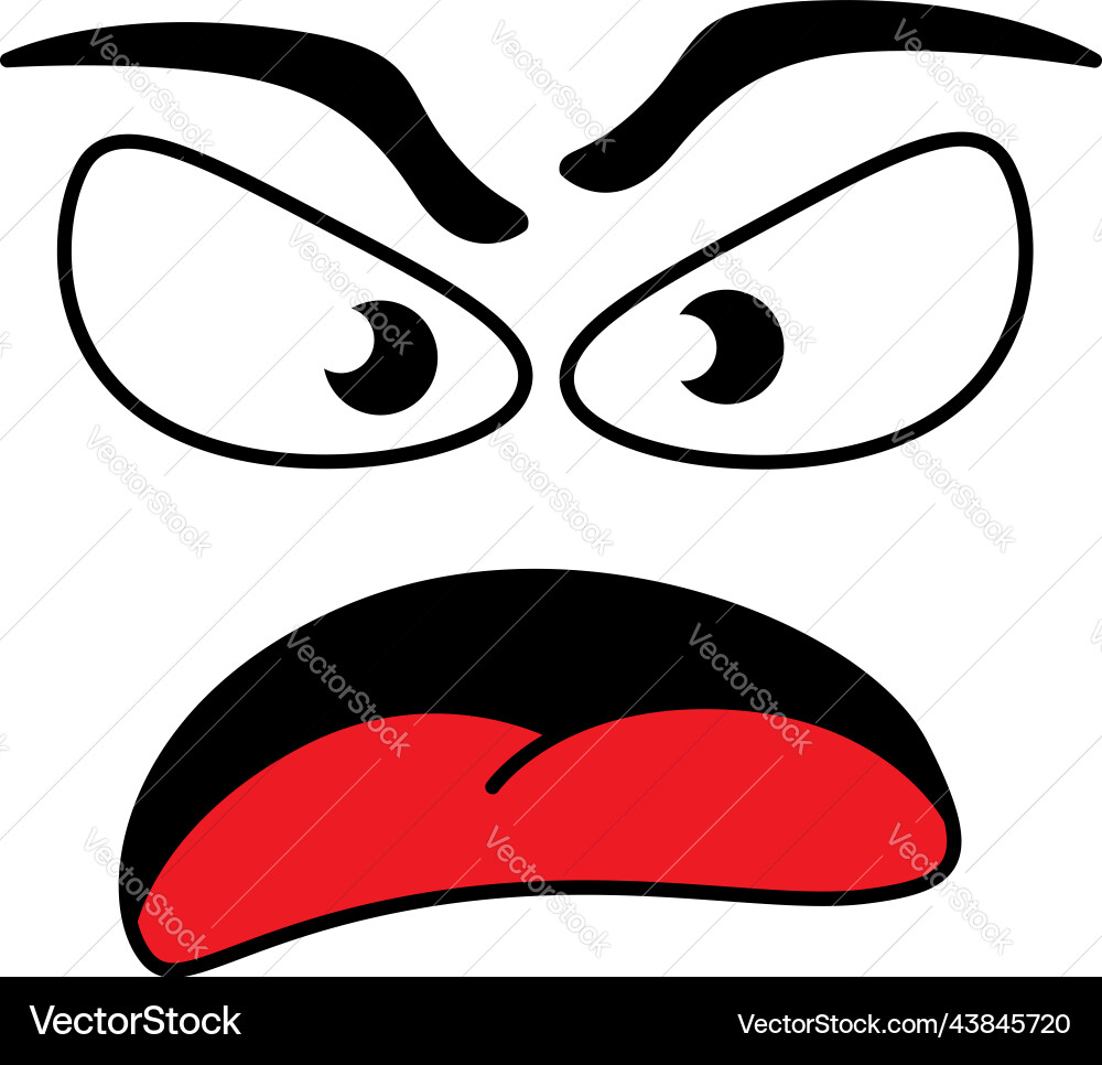 Angry Grumpy Face Emoji Royalty Free Vector Image