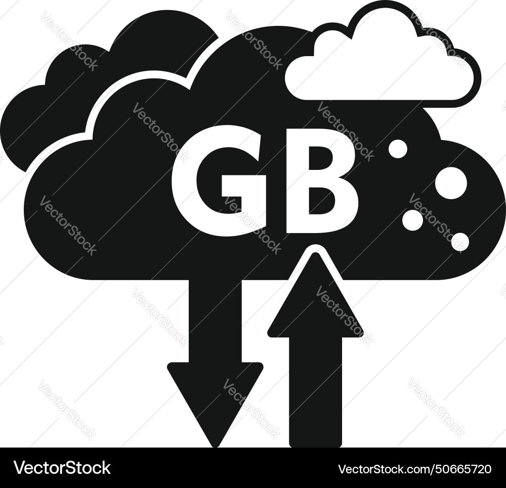 Cloud big data icon simple size byte Royalty Free Vector