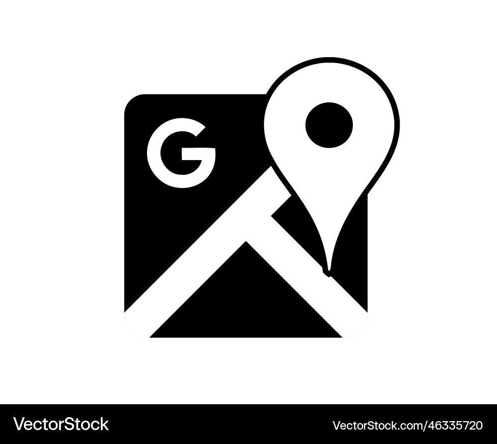 Google map symbol old logo black design Royalty Free Vector