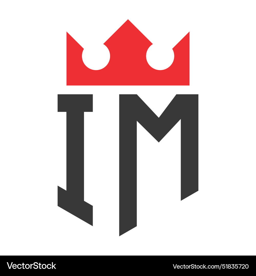 Letter im crown logo Royalty Free Vector Image