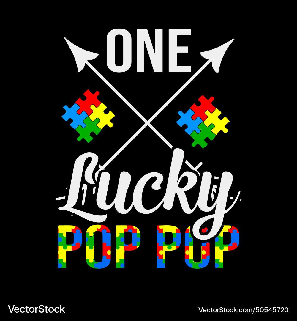 One lucky pop autism awareness Royalty Free Vector Image