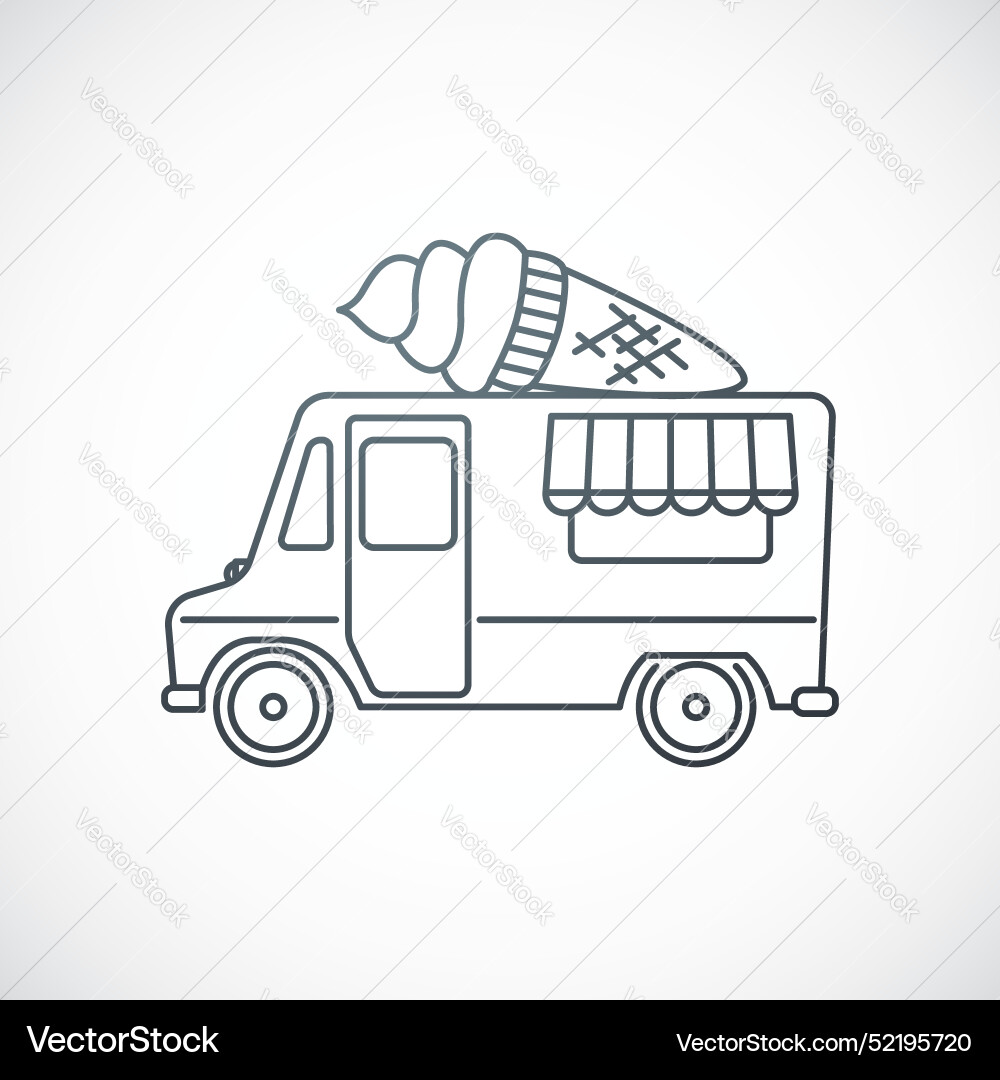 Outline of ice cream track Royalty Free Vector Image