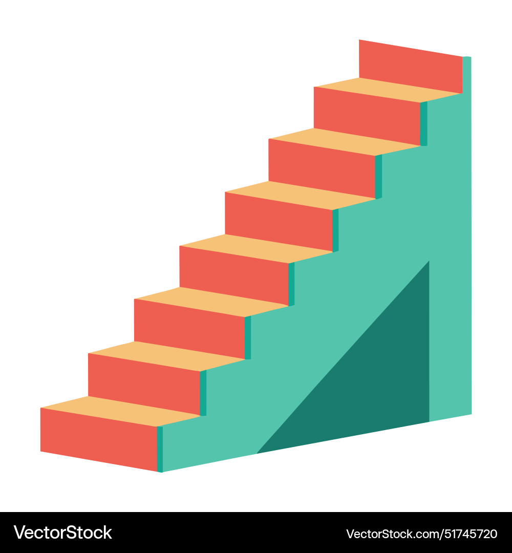 Staircase 3d shape on white background Royalty Free Vector