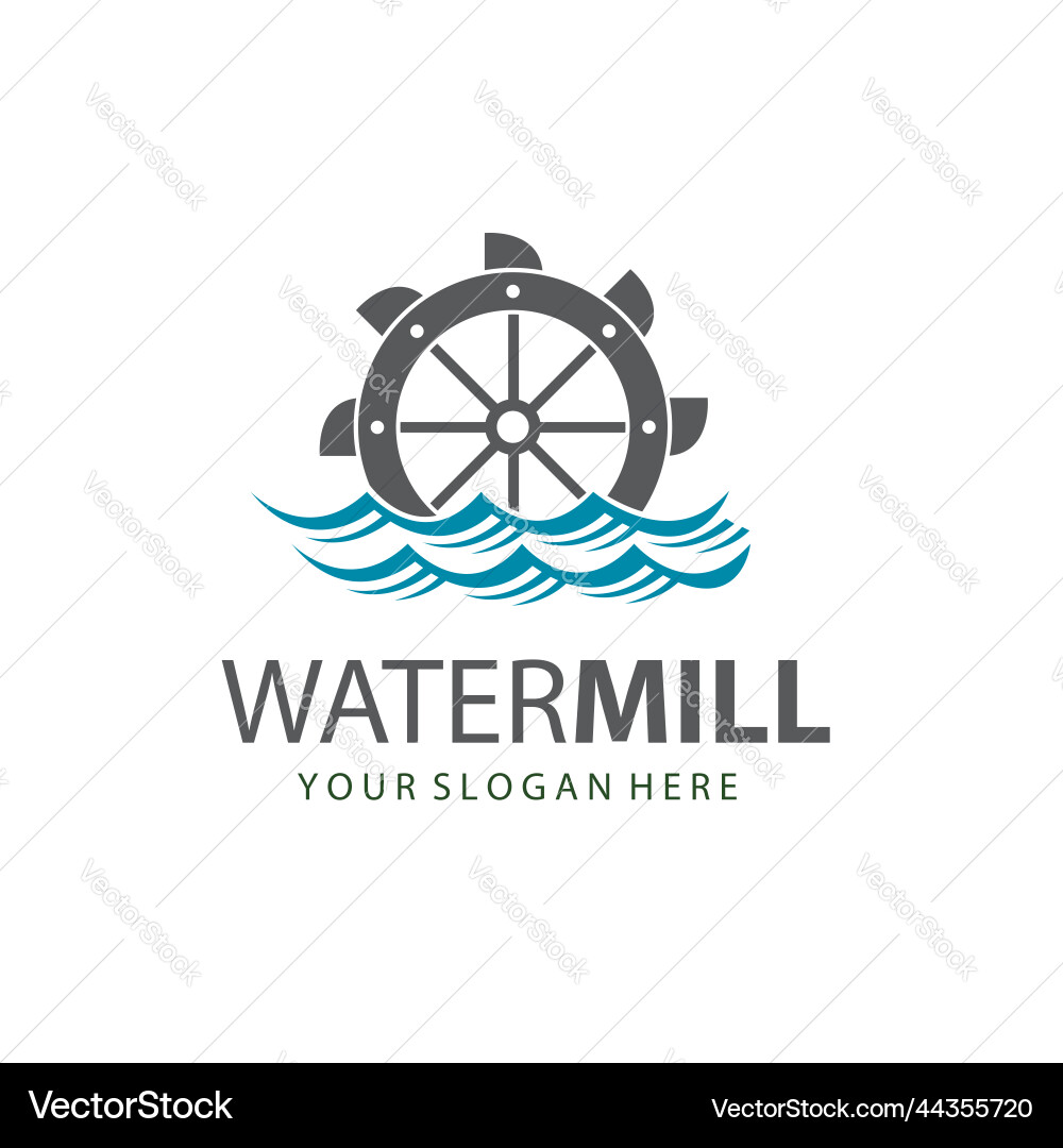 Water mill Royalty Free Vector Image - VectorStock