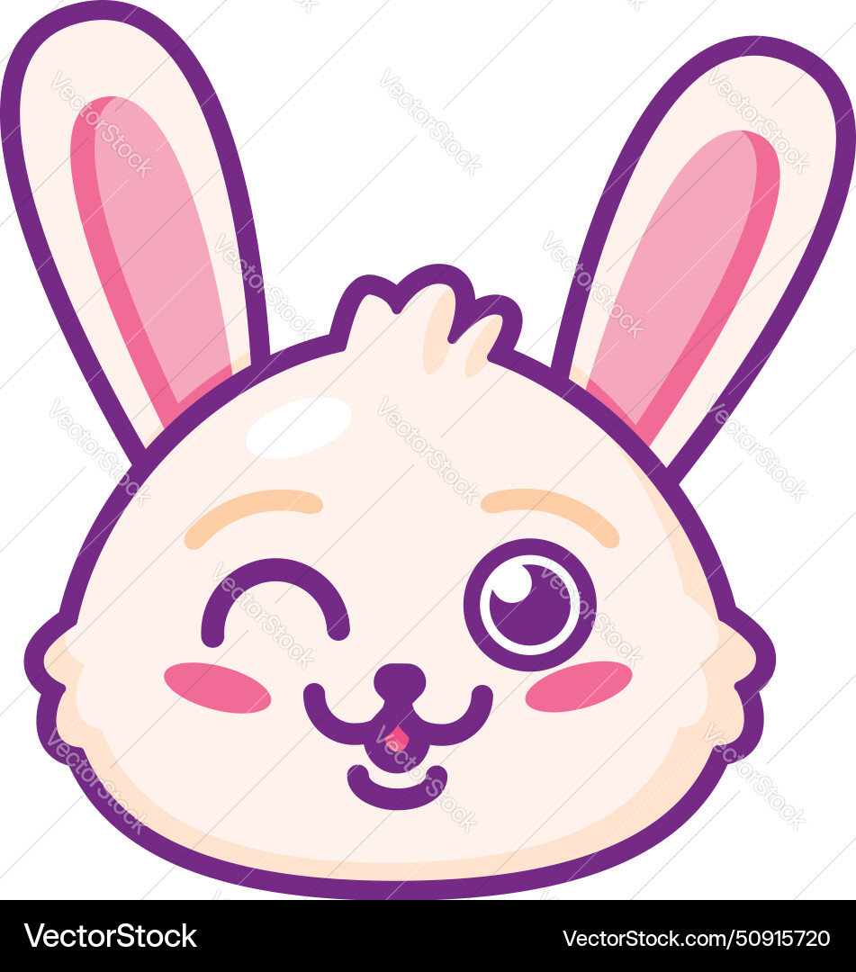Winking face of cheerful friendly easter bunny Vector Image