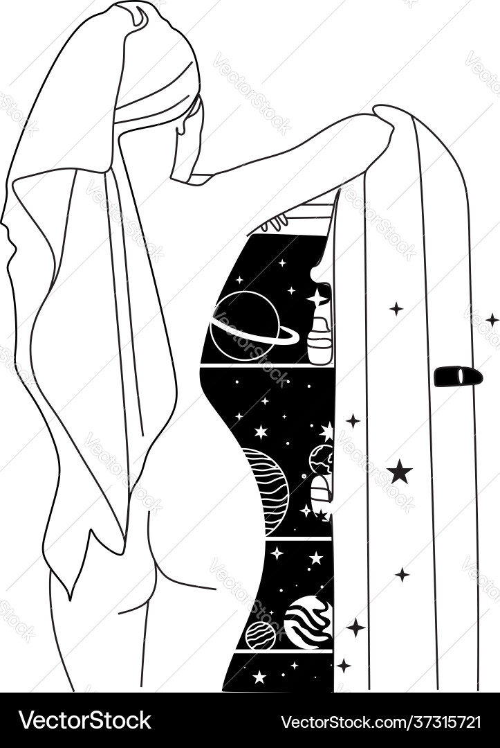 Abstract Woman Line Art Portrait Royalty Free Vector Image