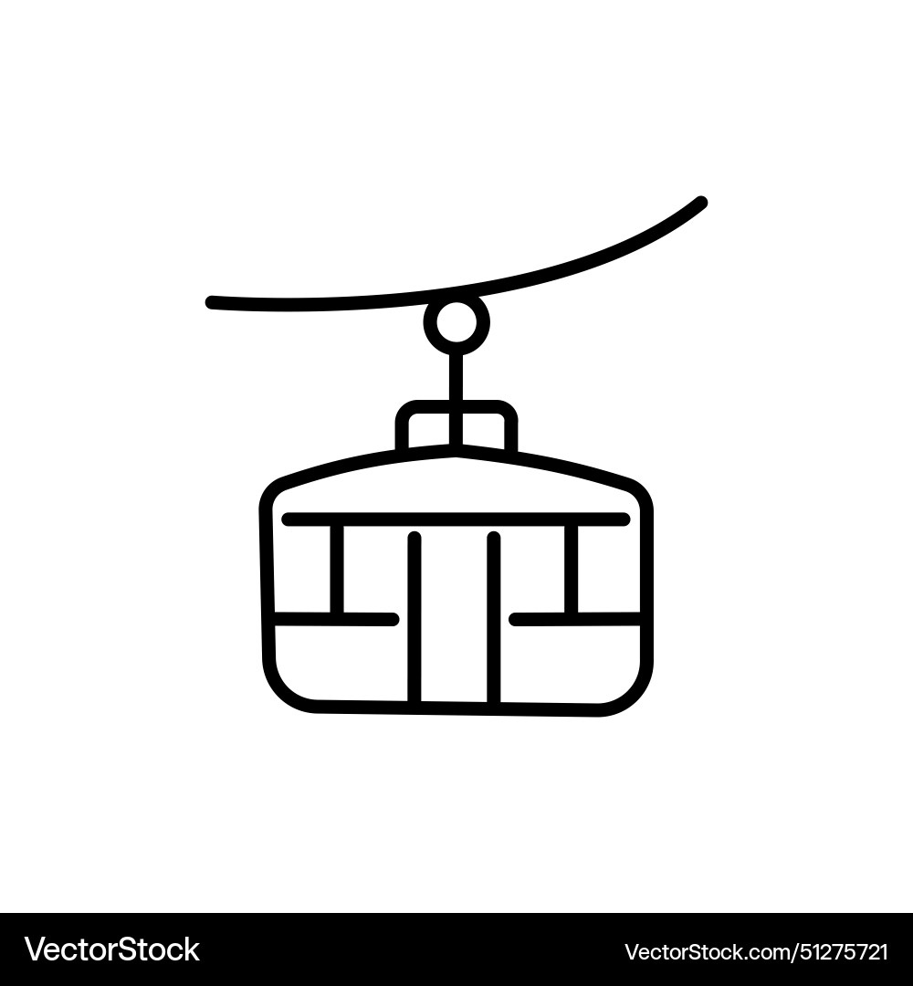 Cable car outline icon linear style sign Vector Image Cable car outline icon linear style sign Vector Image