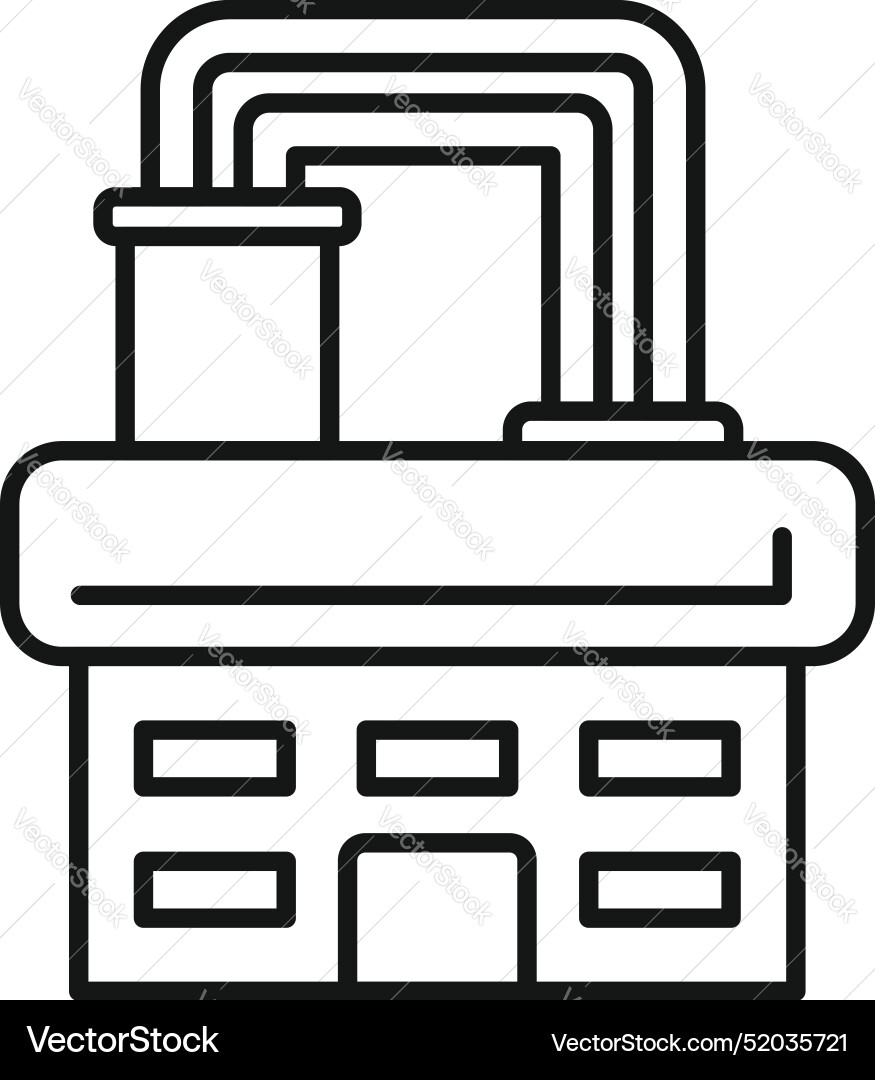 Chemical plant building processing raw materials Vector Image