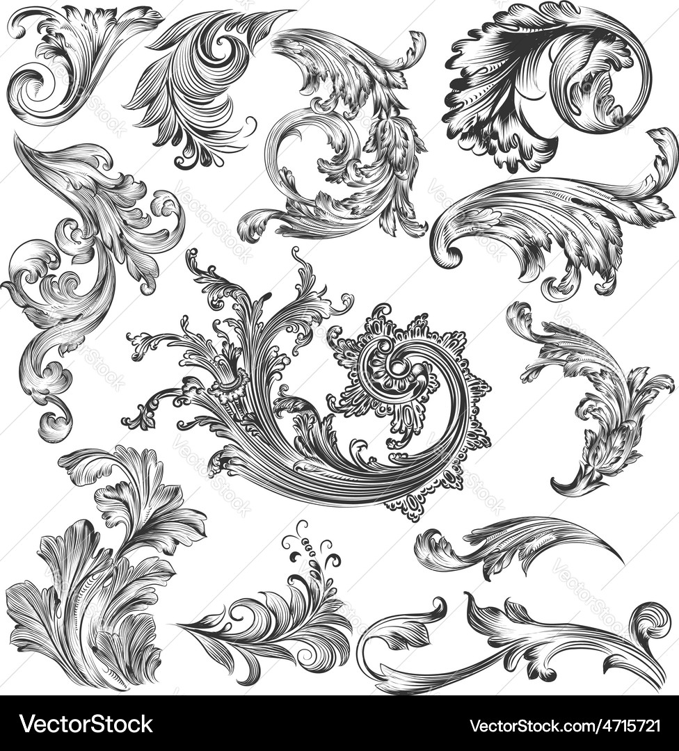 Elegant Floral Swirls Royalty Free Vector Image