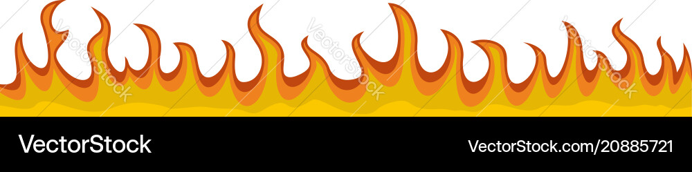 Fire flame banner horizontal flat style Royalty Free Vector