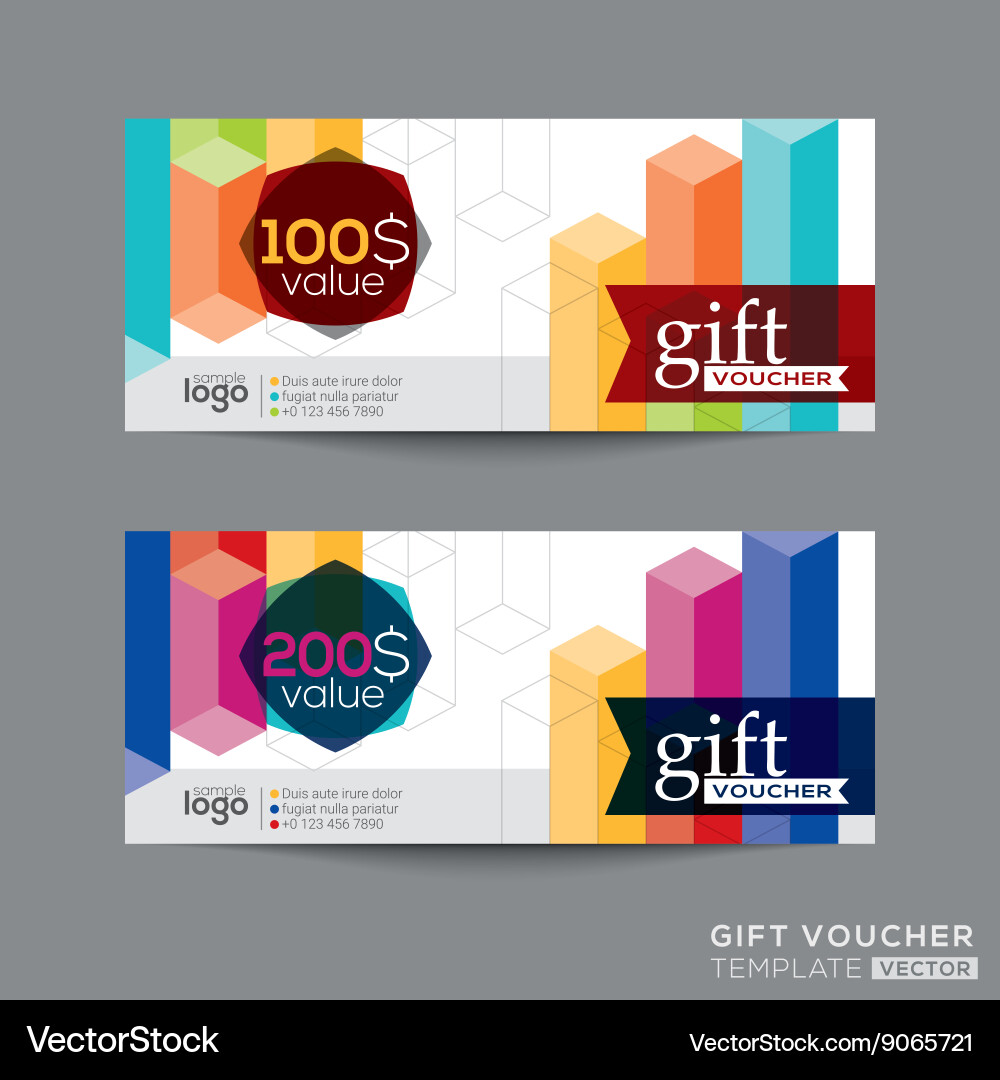 Gift voucher coupon template Royalty Free Vector Image
